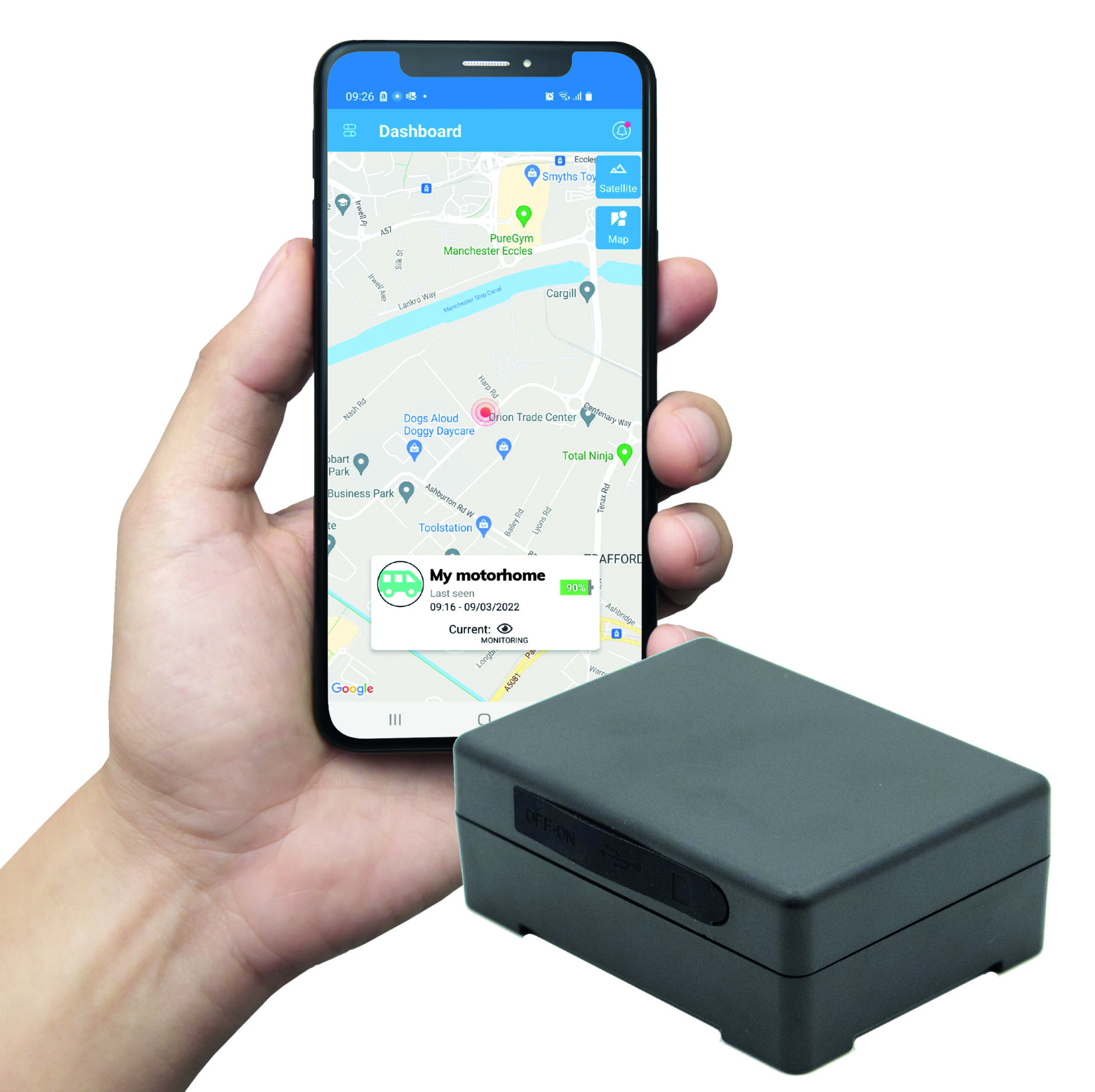 Motorhome & Caravan Tracker and Sat Nav Aguri RV740 Bundle